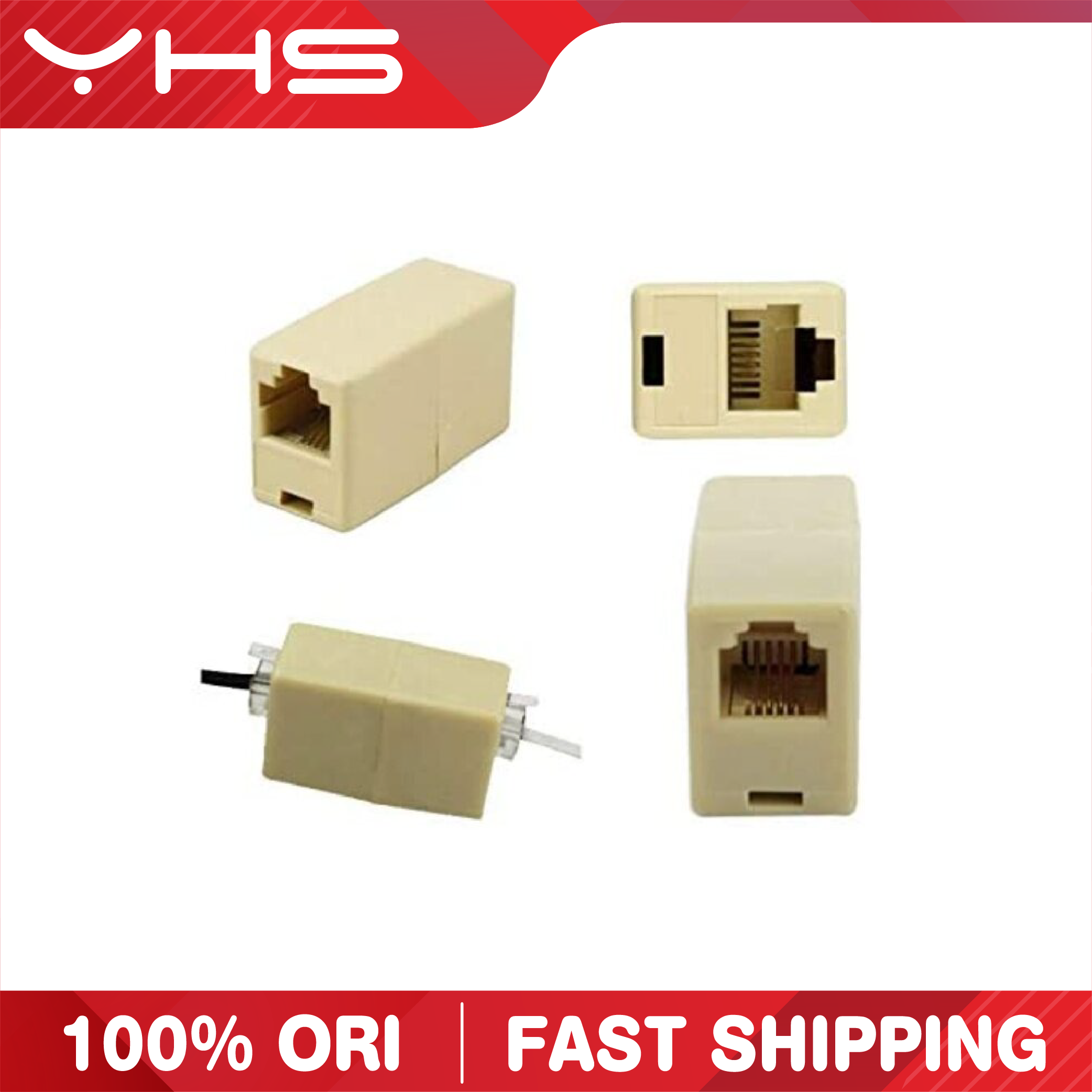 RJ-11 In-Line Coupler 4 Conductor Ivory RJ11 Phone Female to Female ...