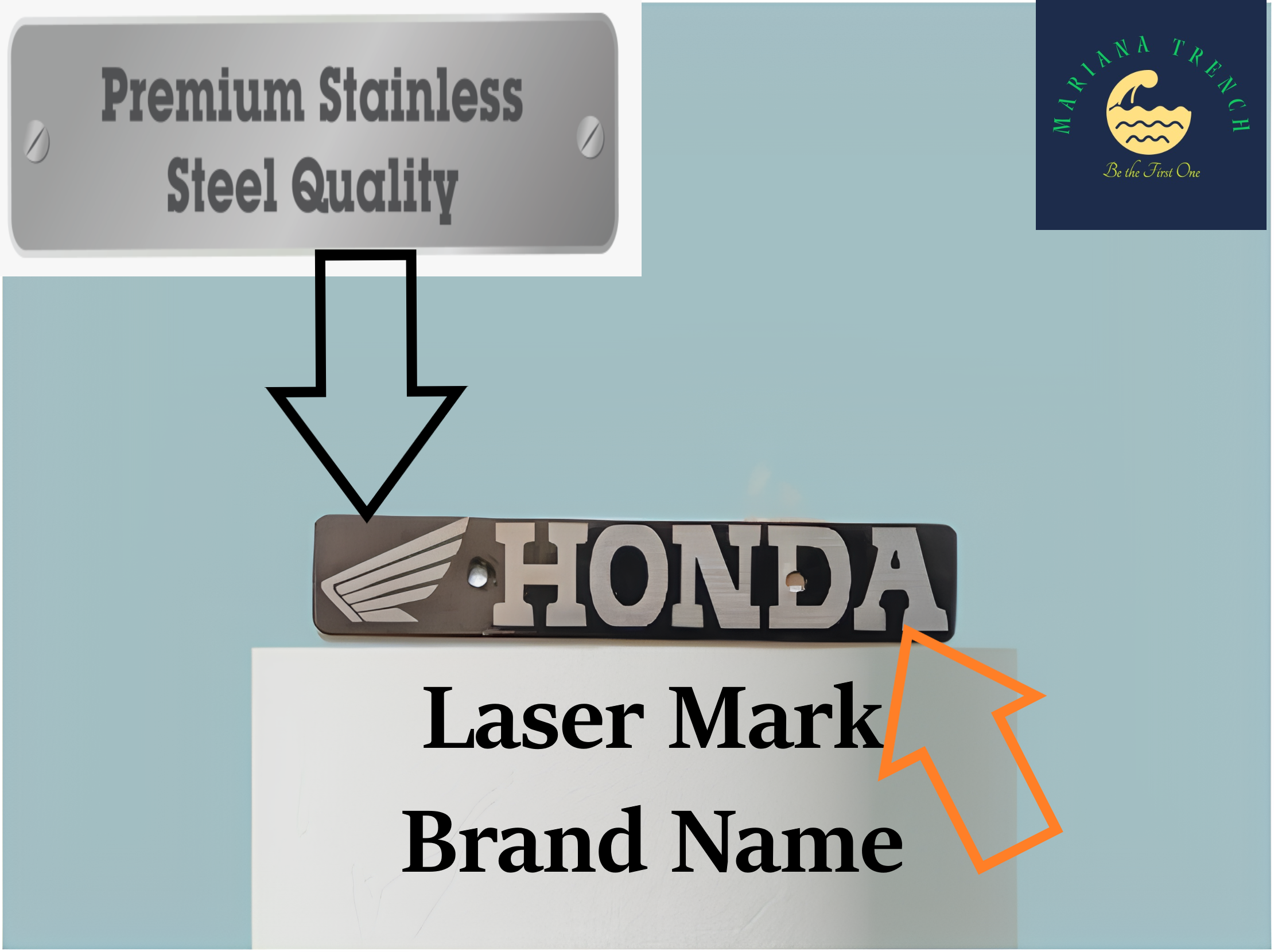 Honda Bike Front Name Plate Stainless Steel With Laser Marking Brand ...