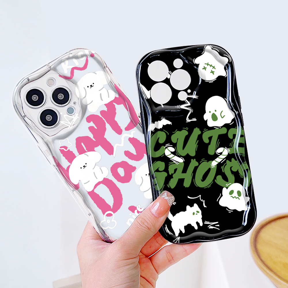 UCUC for Samsung A36 A56 5G Back Cover Cute Ghost Cream Texture Wavy ...