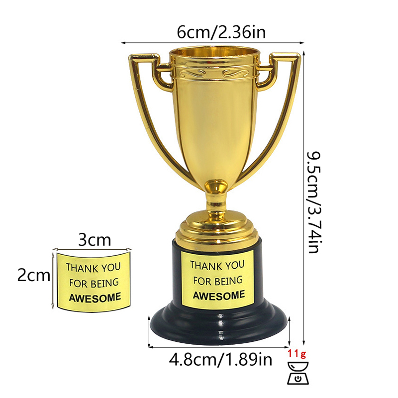 5Pcs Plastic Golden Mini Award Trophy Toys Prizes For Kids Birthday ...