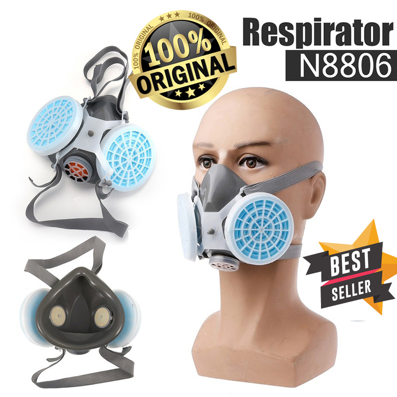 Masker Gas Respirator Anti-Dust Industrial Mask dengan Filter Safety ...