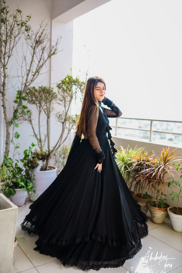 Stylish Long Frock for Women with Fancy Flair 3-Piece - Party Wear ...