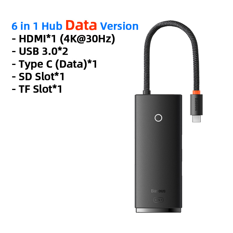 Baseus USB C Hub Loại C Adapter Để HDMI Tương Thích Multiport USB 3.0 6 ...