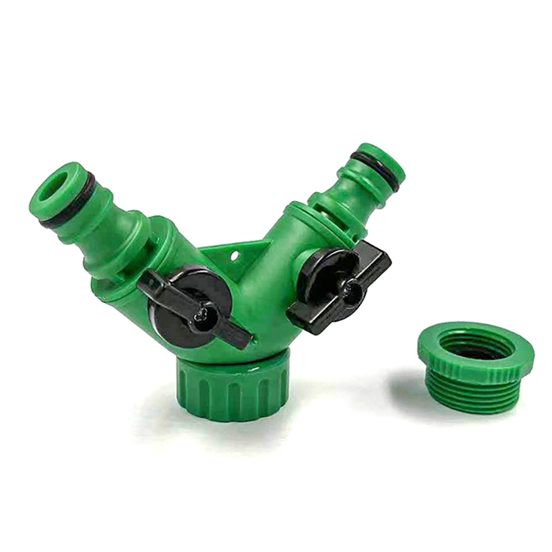 2-Way Garden Tap Water Splitter 1/2" 3/4" Female Thread Y Type Watering ...