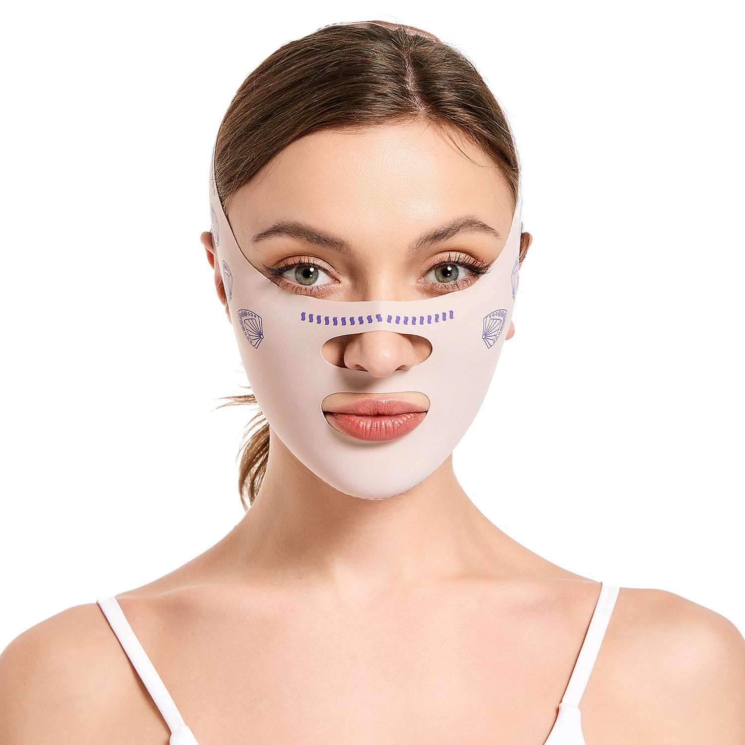 EBiSU Breathable V Face Band Cheek Lift Up Face แนบสนิท Double Chin V ...