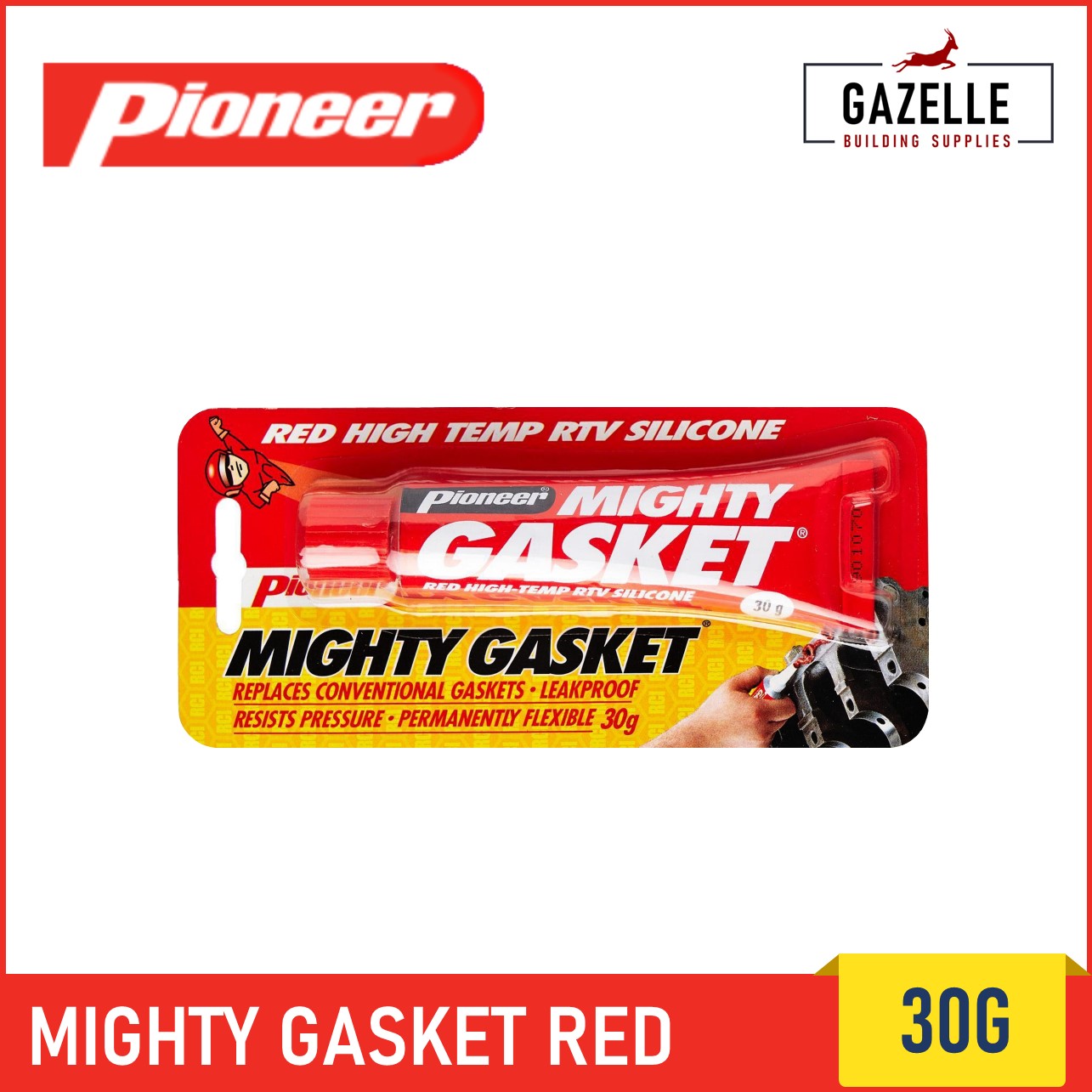 Pioneer Mighty Gasket RTV Red High Temperature 30g | Lazada PH