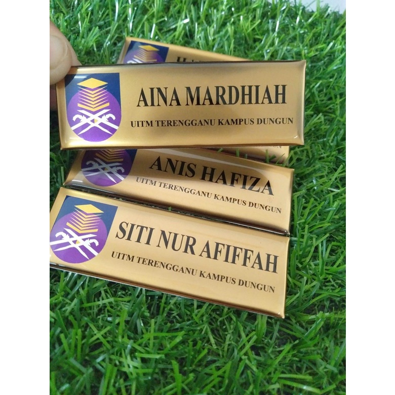Name Tag Epoxy Acrylic UiTM Gold 75X25mm | Lazada