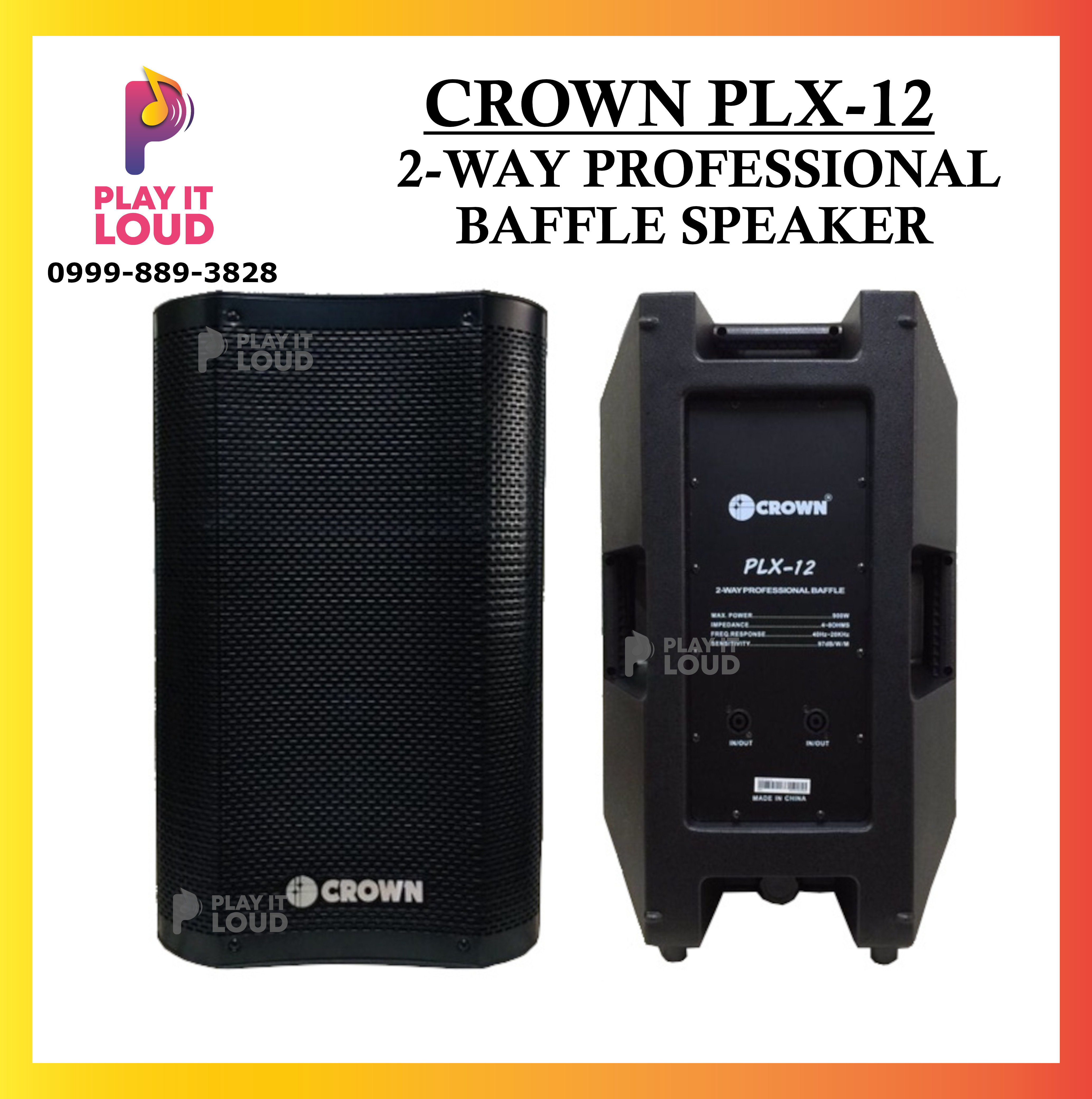 CROWN PLX-12 900watts 2-WAY PROFESSIONAL BAFFLE SPEAKER (1pc) | Lazada PH