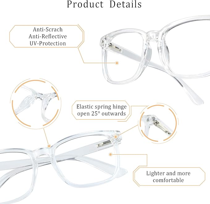 High Quality Blue Rays Filter clear lens Computer Glasses Blue Light ...