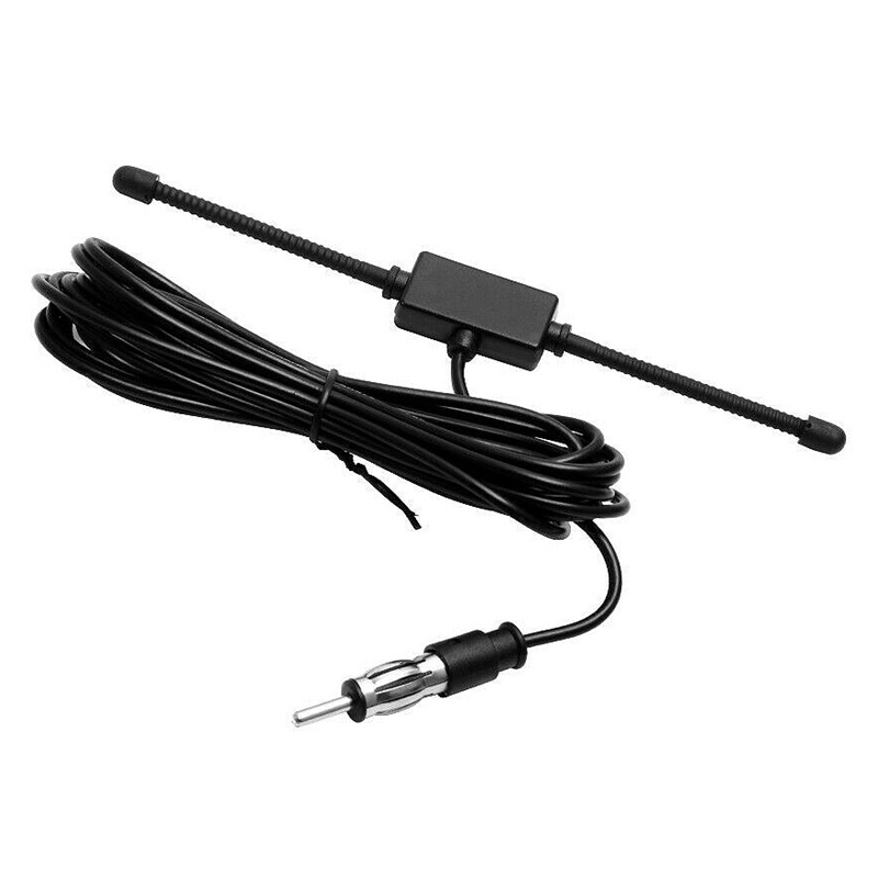 (GQWJ) 1X Black Universal Car Boat Stereo AM FM Dipole Antenna Adhesive ...