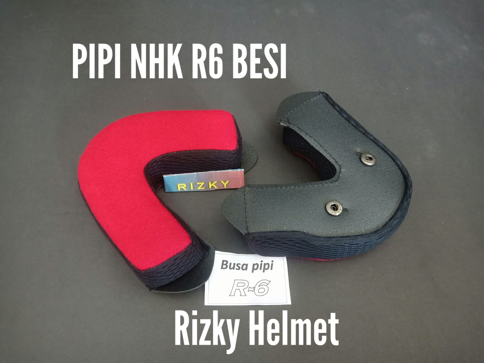 busa pipi NHK R6 besi, busa helm pipi NHK R6 kancing besi | Lazada ...