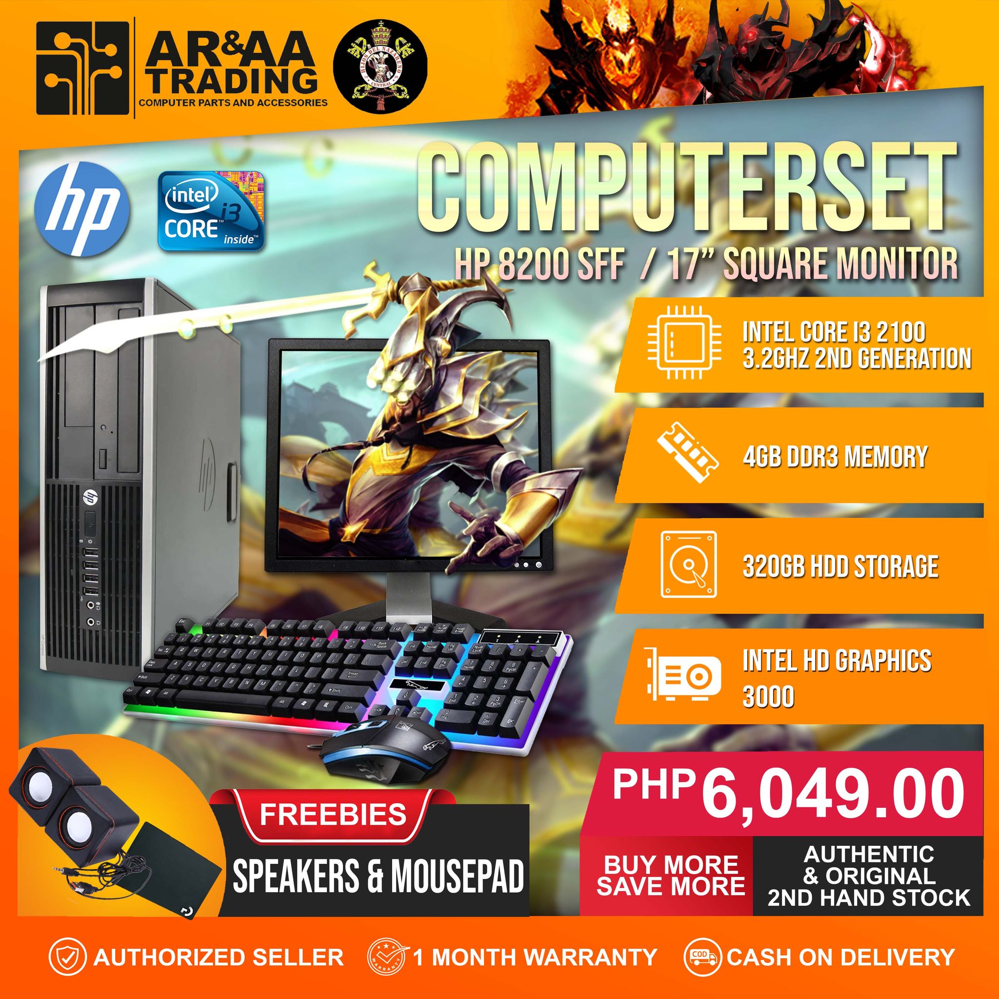 Computer Set Desktop Package CORE i3 HP 8200 CORE i3 2100 3.1ghz 4GB ...