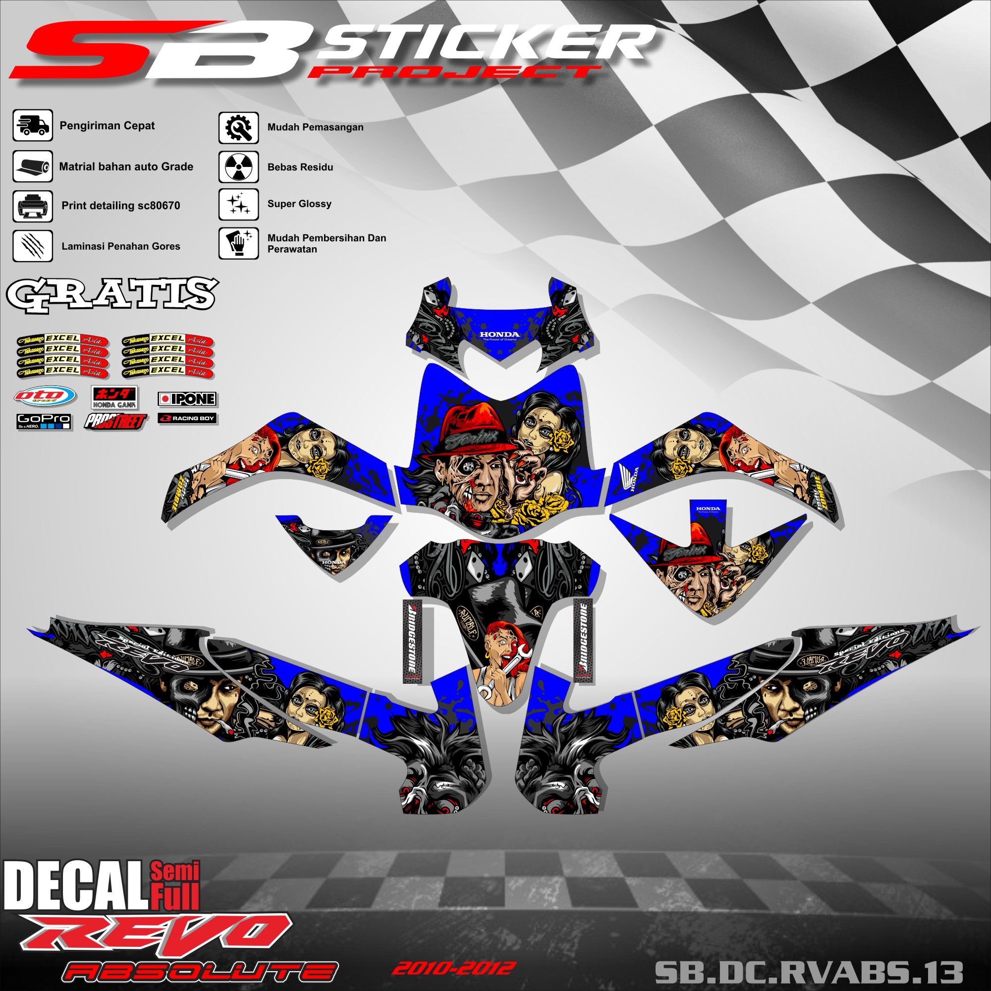 DECAL FULL BODY REVO ABSOLUTE- DECAL STICKER FULL BLOCK HONDA REVO ...