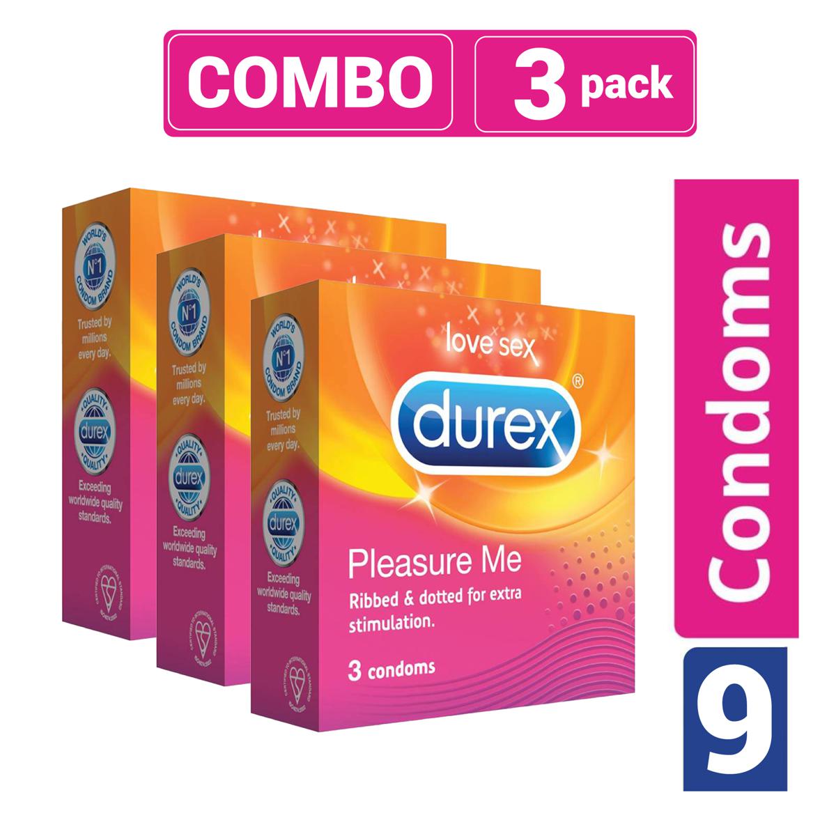 Durex - Pleasure Me Condom - Combo Pack - 3 Packs - 3x3=9pcs | Daraz.com.bd