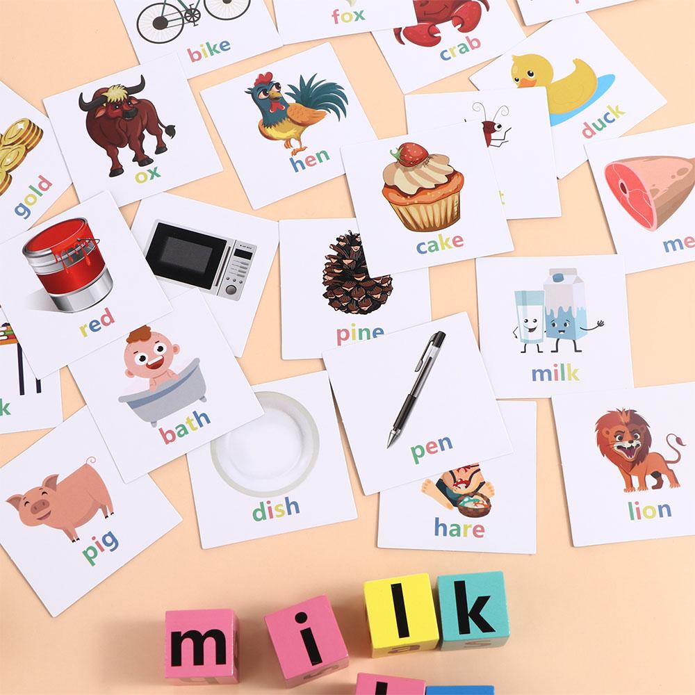 Building Blocks Cognition Games Literacy Flashcards Wooden Matching ...