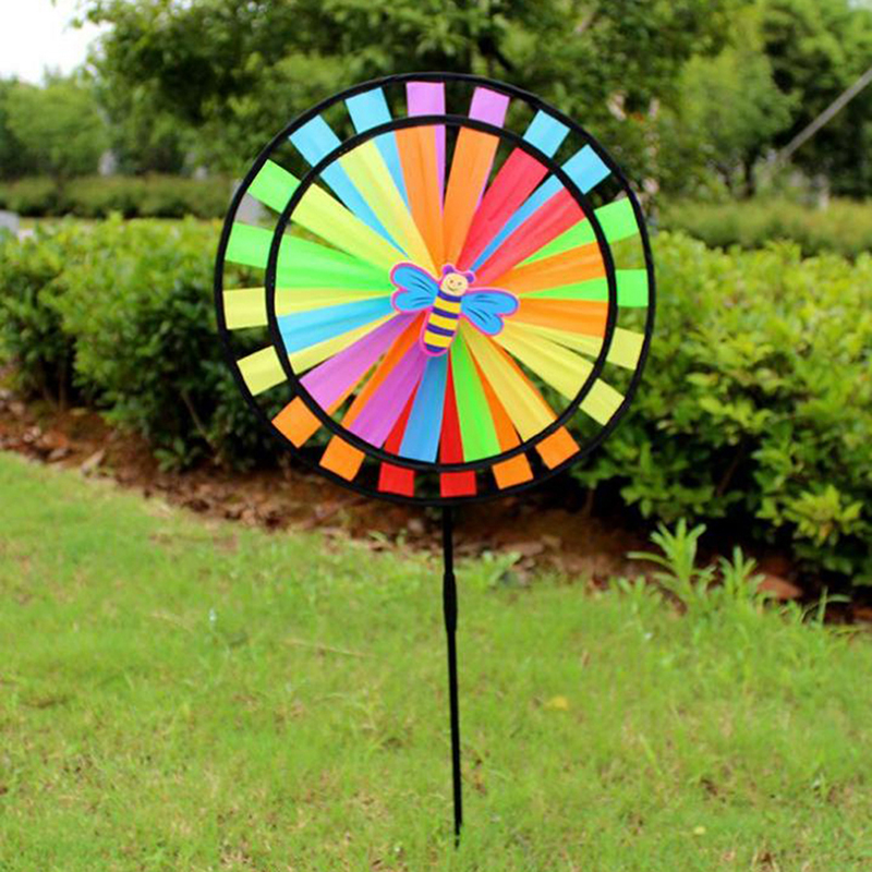 Water Double Layer Colorful Wheel Windmill Wind Spinner Kids Toys ...