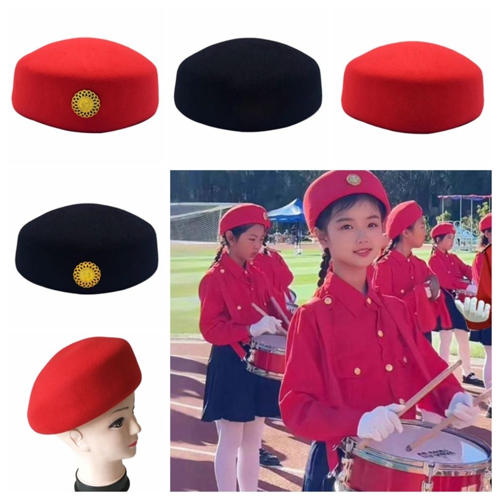 Masquerade Formal Beret Airline Stewardess Hat Uniform Black Red Air ...