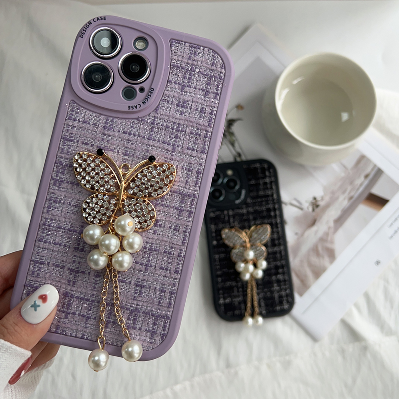 FELMYST for Redmi 13C Back Cover Butterfly Ornament Of Gemstone Pendant ...
