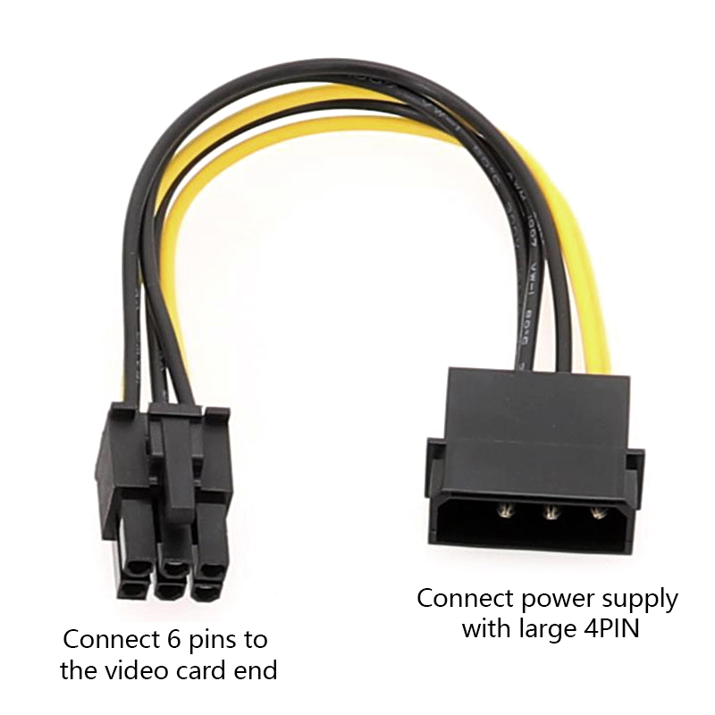 6Pin To 4Pin Power Supply Cable For Graphics Cards 4 Pin Connectors To 6 Pin PCIExpress Power ...