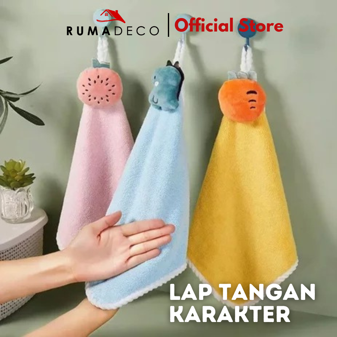 RUMADECO HANDUK TANGAN KARAKTER 3D | LAP GANTUNG CENDOL | KAIN LAP ...