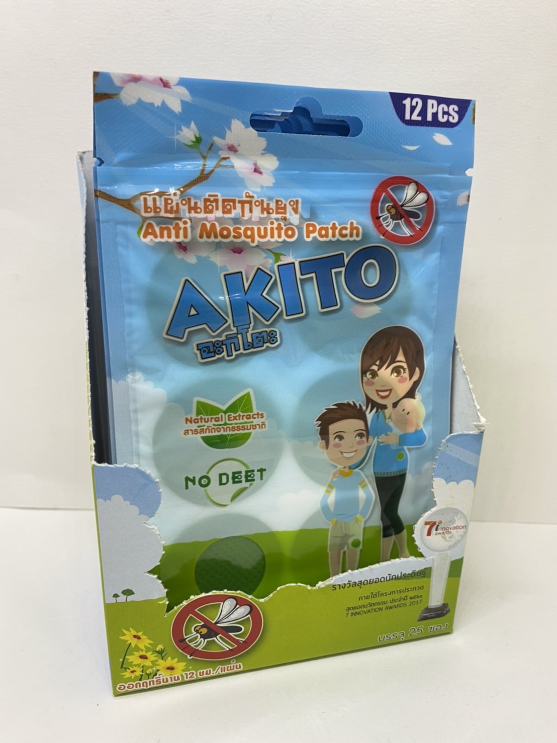 (ยกกล่องสุดคุ้ม) Akito สติ๊กเกอร์แปะกันยุง สติ๊กเกอร์กันยุง บรรจุ 25 ...