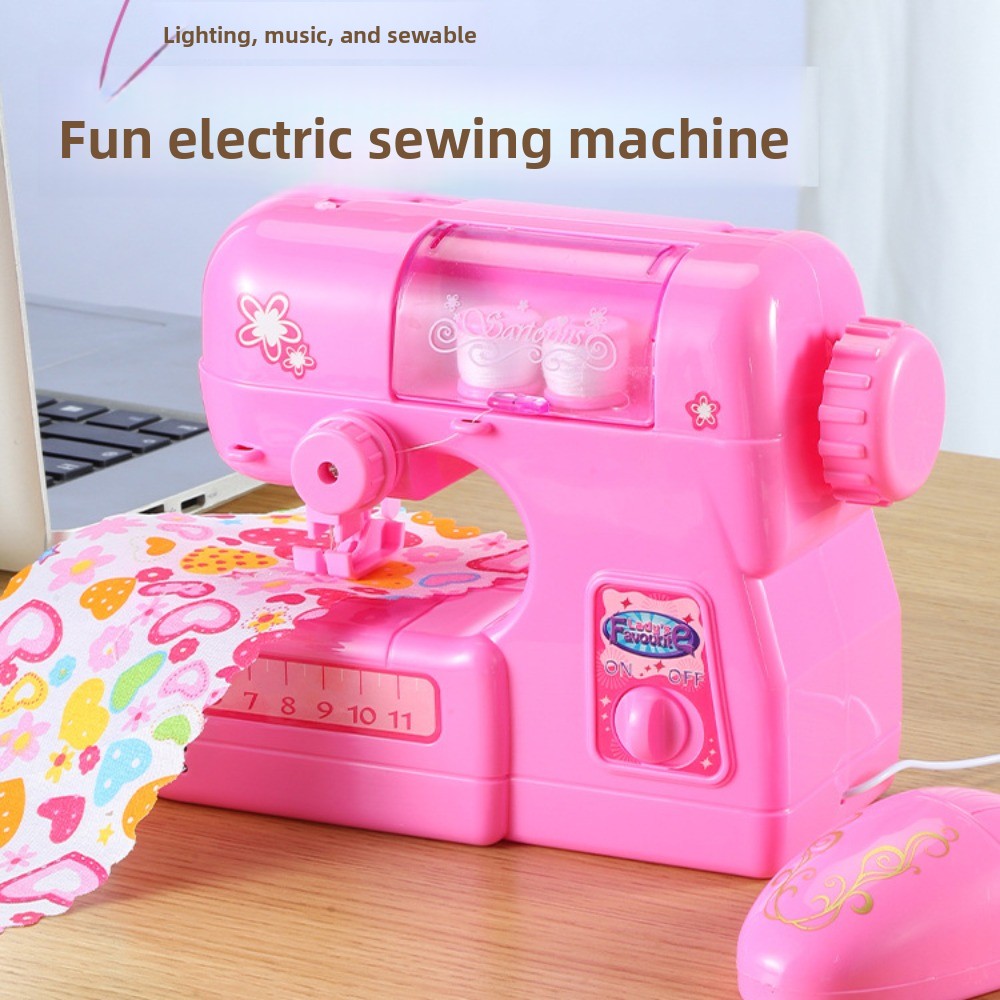 Small Simulated Children Sewing Machine with Light Making Clothes ...