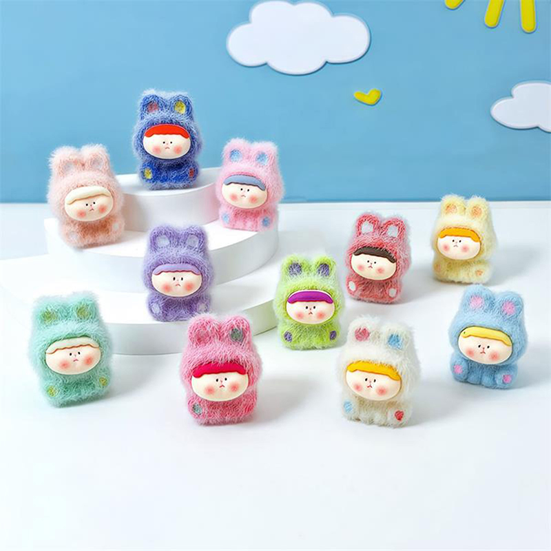 Random One Cute Dopamine Flocked Furball Lilith 3D Charms Car Ornaments ...