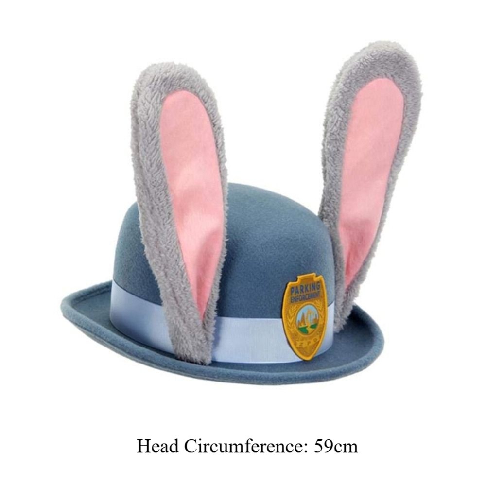 New Rabbit Sheriff Judy Hat Cartoon Headwear Accessory Bowler Hat Bunny ...