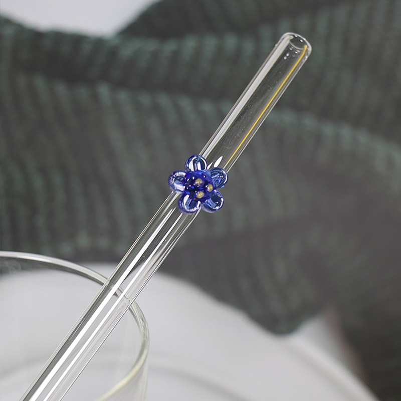 Flower Glass Straw, Reusable Drinking Straws Cute Straw For Festival ...