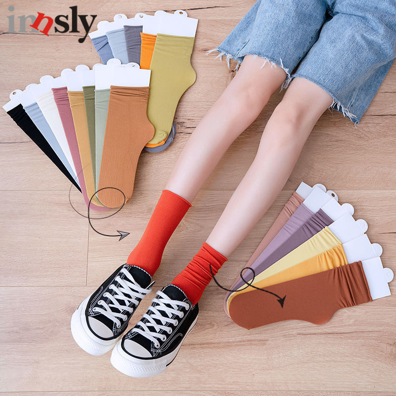 Fashion Women Pile Socks Pinkycolor Thin Solid Korean Style Cool ...