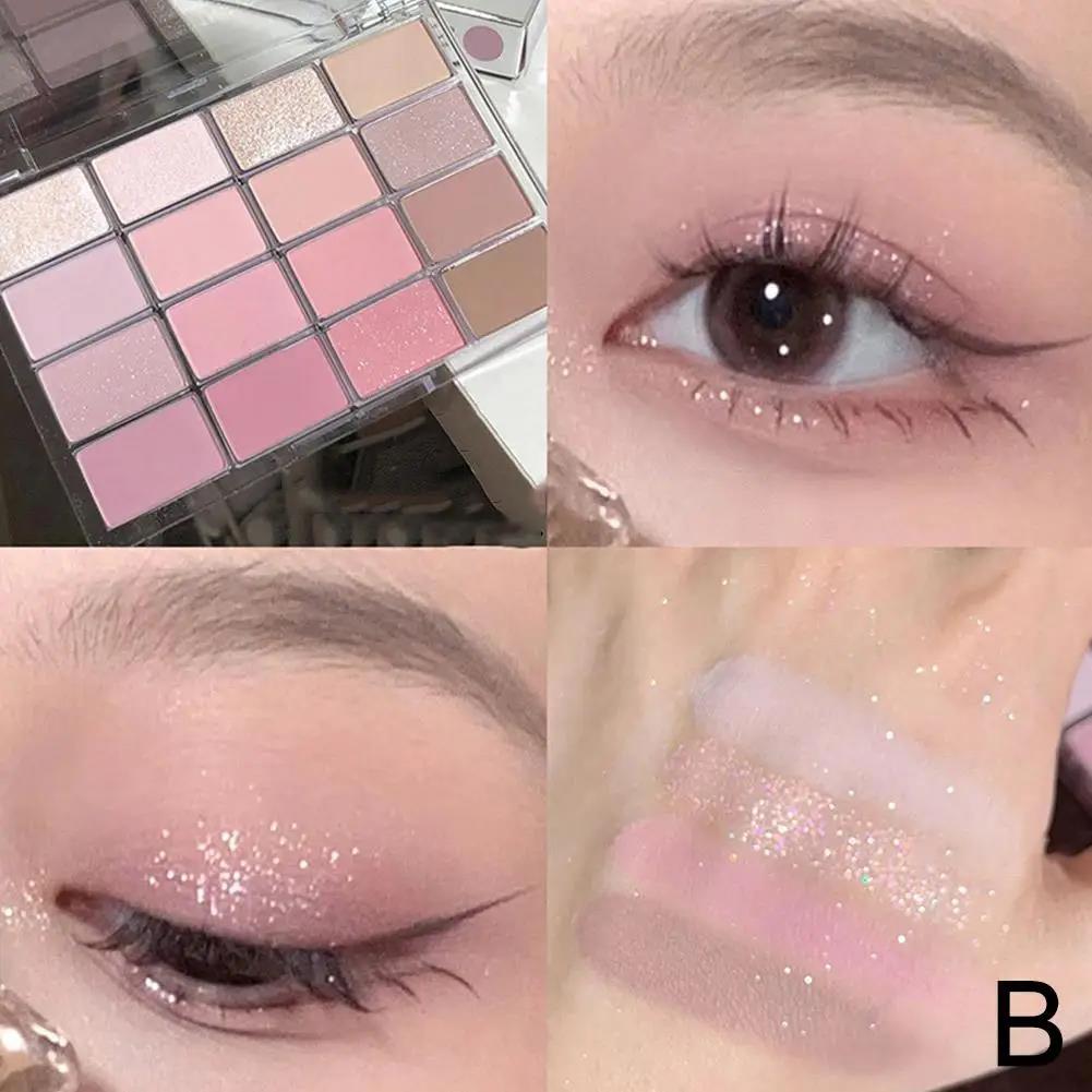 16 Color Korean Eyeshadow Palette Matte Pearlescent Long Saturation Eye ...