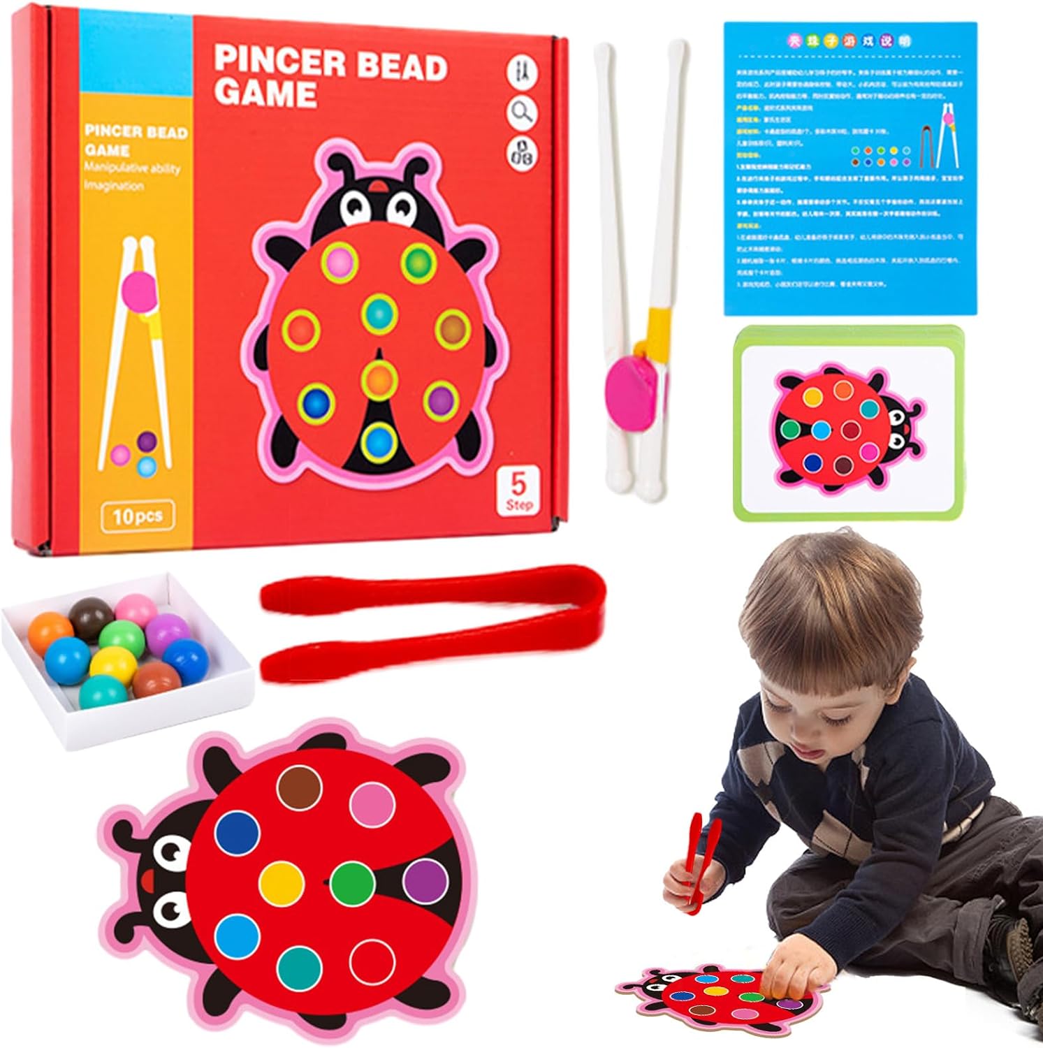 【Cost-effective】Wooden Clip Beads Games Wooden Fun Beads Game Puzzle ...