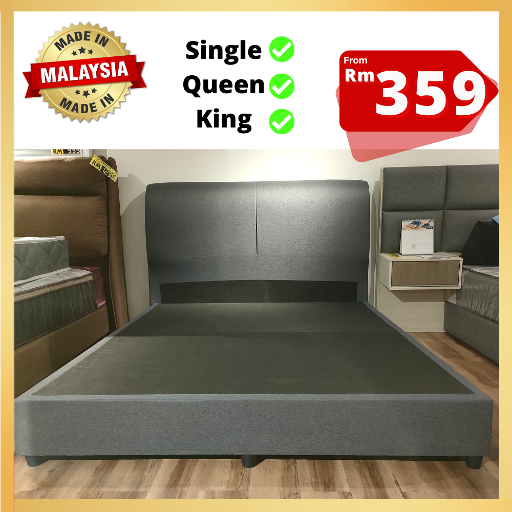 Premium Bedframe Queen / King / Single / Fabric Grey/ FREE installation ...