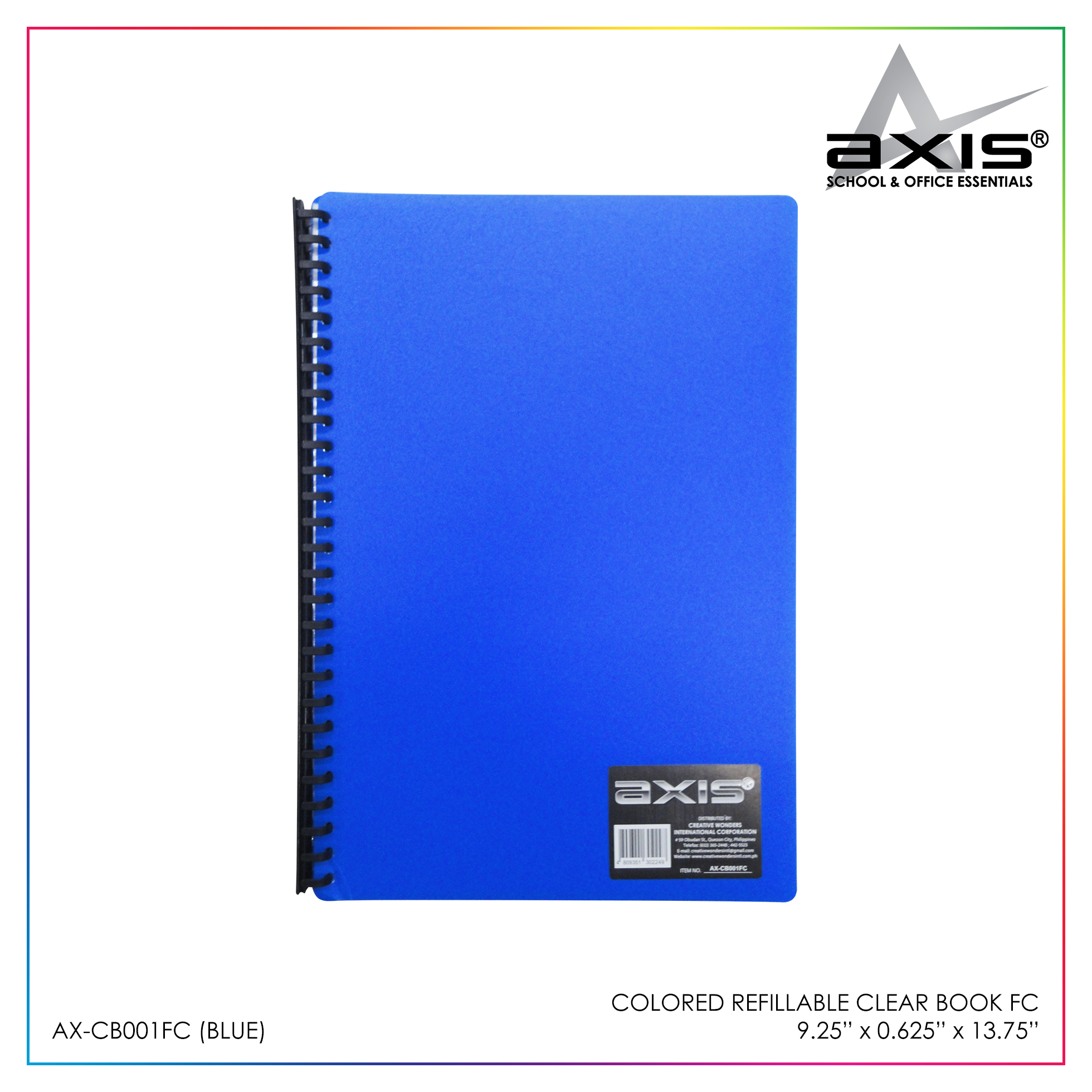 Clearbook Folder Colored Long FC Display Book Refillable 20 Pockets ...