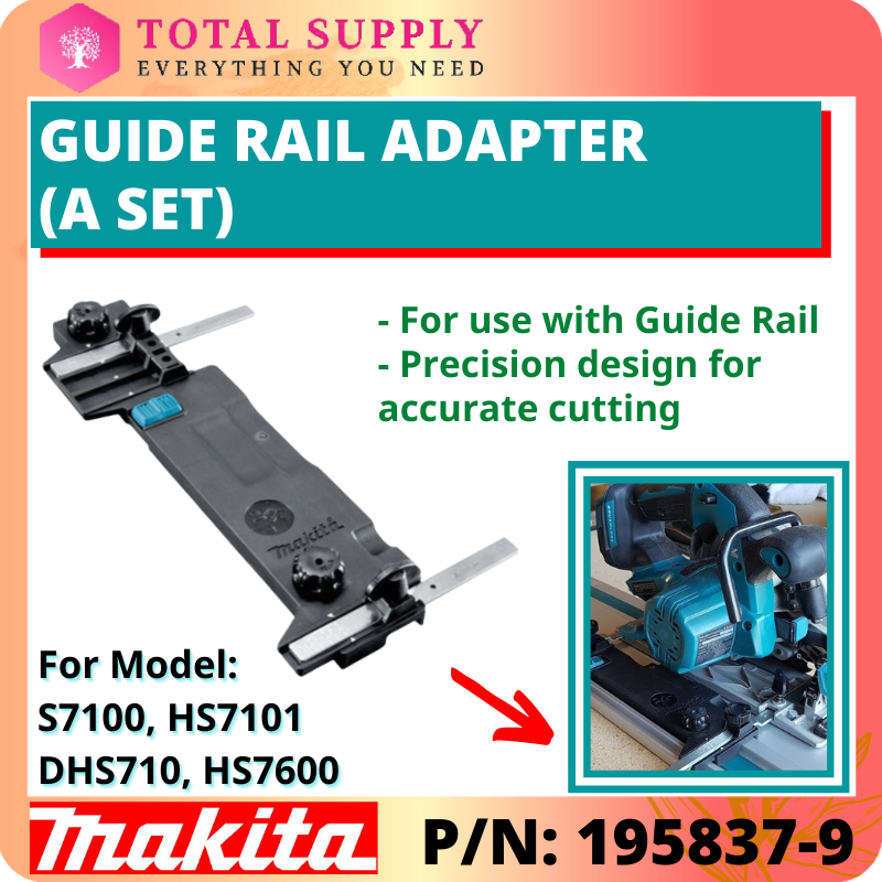 195837-9 MAKITA GUIDE RAIL ADAPTER A SET FOR HS7600 / HS7100 / HS7101 ...