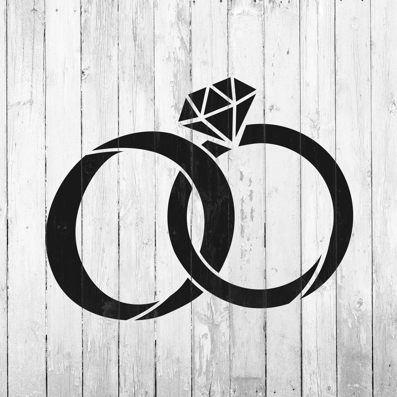 Wedding Rings Stencil – 16x16 Reusable Stencil Template for Wall ...