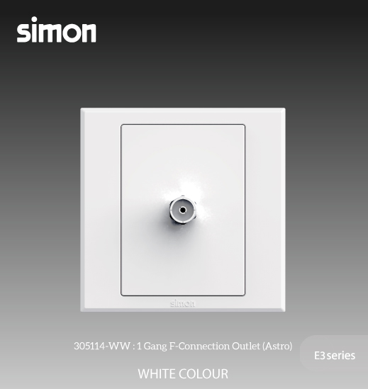 Simon E3 Series 1 Gang Astro Outlet - White Color | Lazada