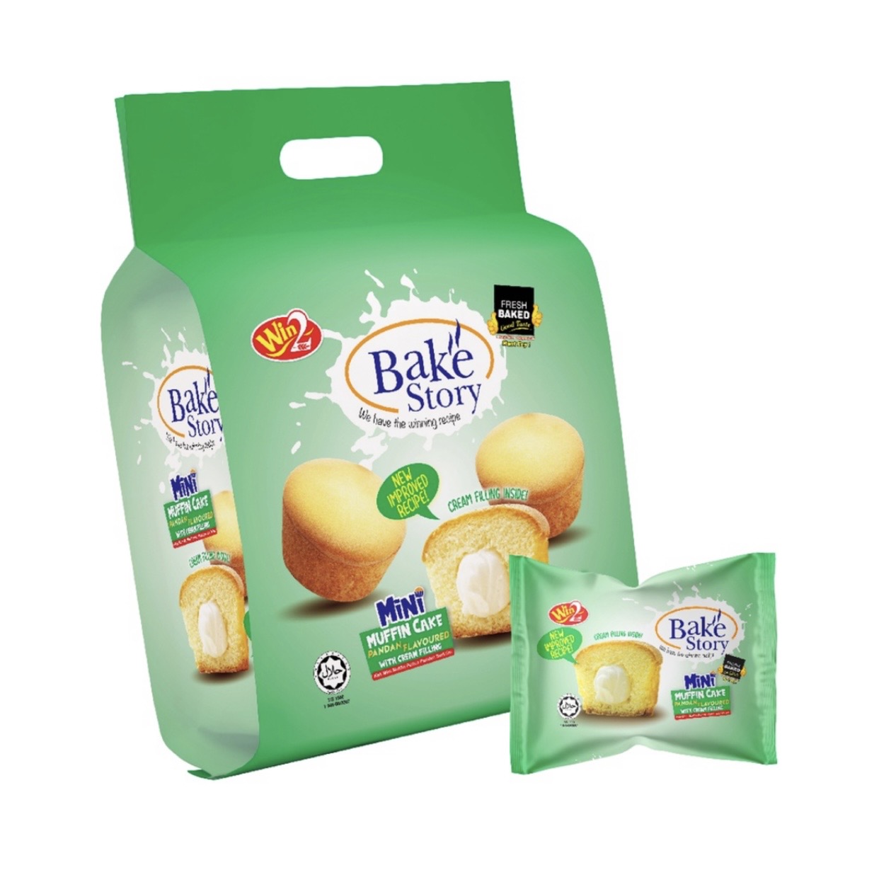 วินทู เบคสตอรี่ มินิมัฟฟิน เค้ก รสใบเตย Win2 Bake Story Mini Muffin ...