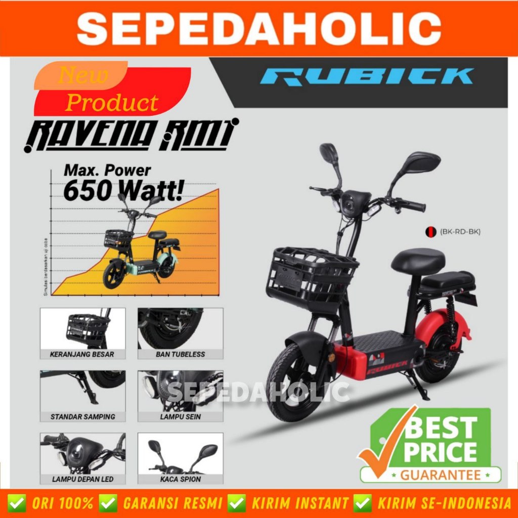 Sepeda Listrik EXOTIC BLITZ BY PACIFIC / RUBICK RAVENA Electric E Bike ...