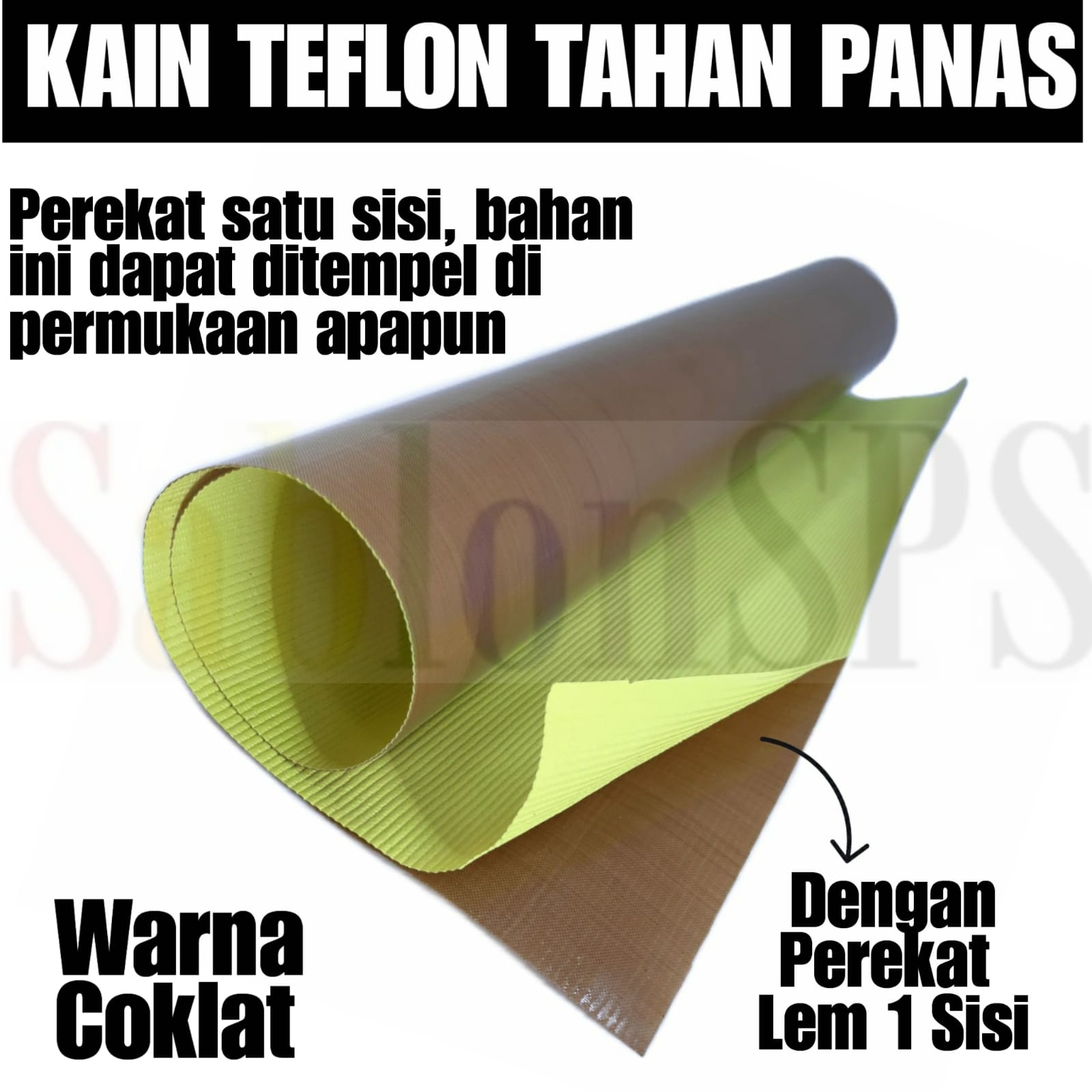 KAIN TEFLON DENGAN LEM PTFE COATED FIBERGLASS FABRIC 0.13 WITH ADHESIVE ...