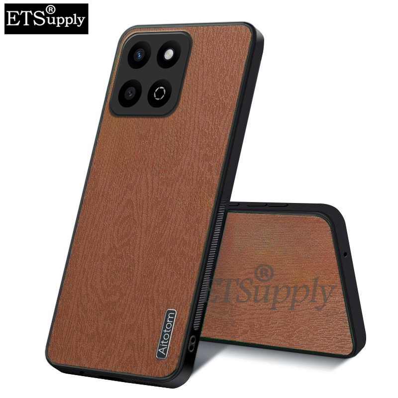 Phone case Honor X7C Wood Texture Canvas Hrad Shockproof Back Cover ...