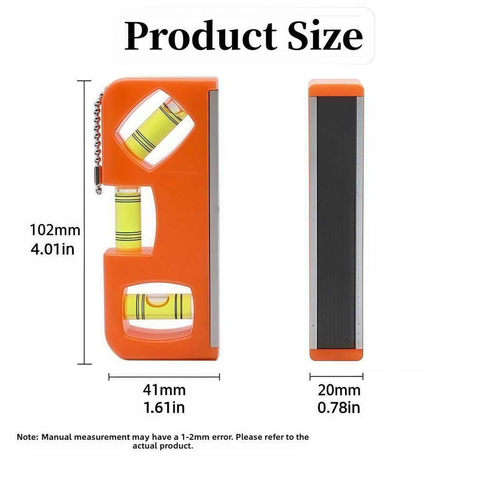 Portable Magnetic Mini Vertical Spirit Levels 4 IN with Keychain Pocket ...