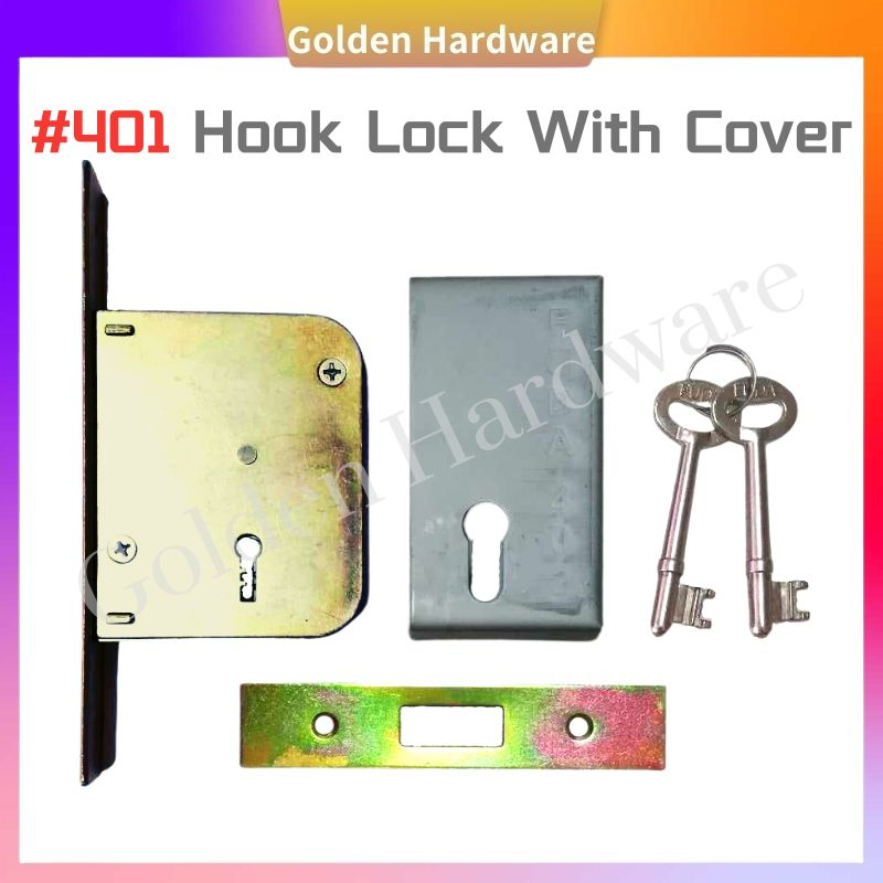 FUDA 401 Hook Lock 402 Double Hook Lock / Grill Door Lock Set / Kunci ...