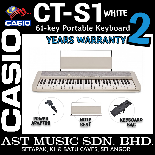 Casio CT-S1 61-key Portable Keyboard - White ( CTS1 / Cts1 ) | Lazada