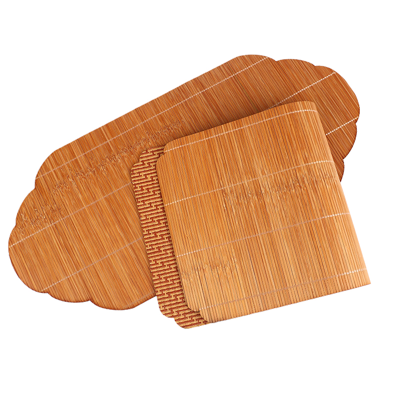 Lacquer Bamboo Weaving Auspicious Cloud Tea Mat Hand-woven Table Flag ...