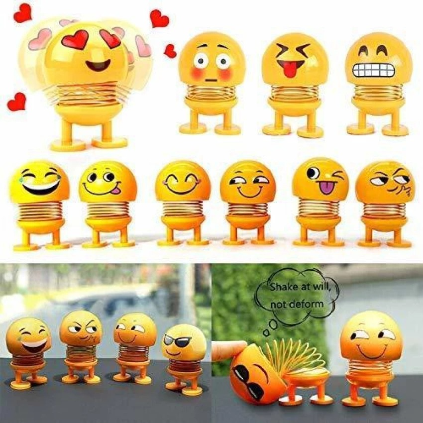 KM-06Pcs Car Dashboard Dancing Emoji Dolls, Emoji Bobble Shaking Head ...