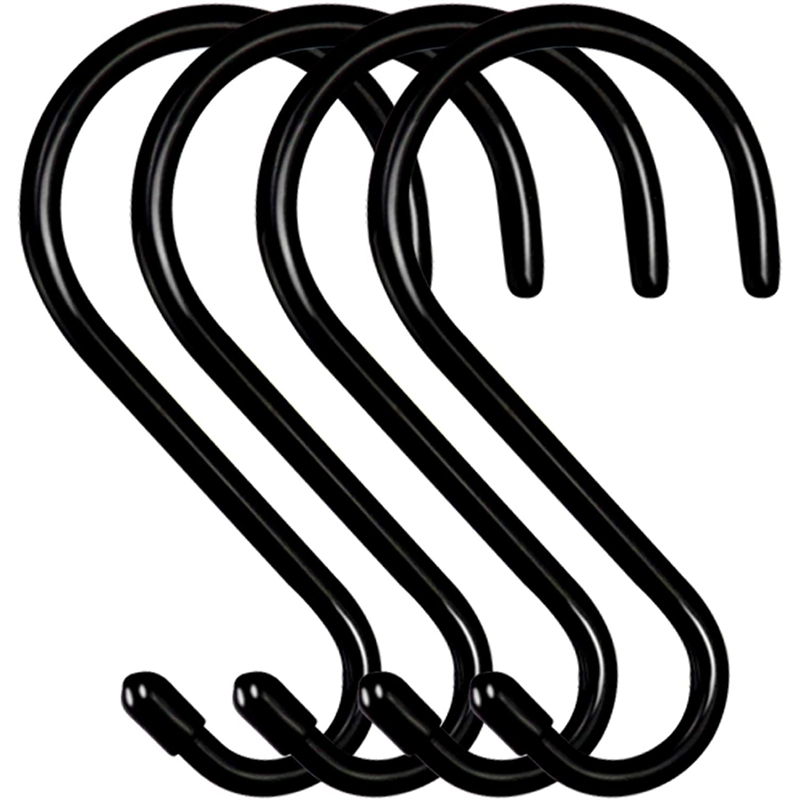 4 Pack Large Vinyl Coated S Hooks 6 Inch Non Slip Heavy Duty S Hook for ...