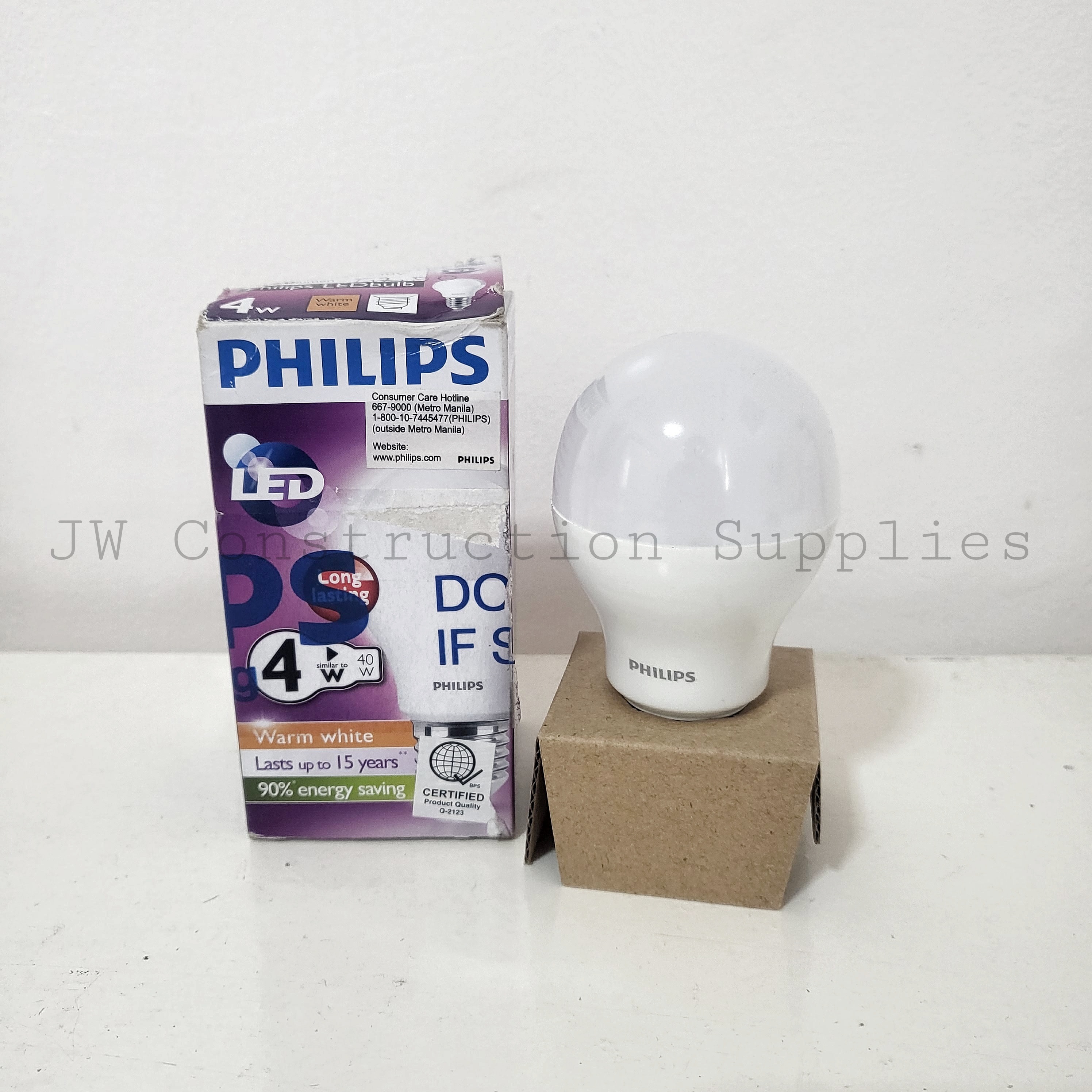 PHILIPS 4W LED Bulb Warm White 350 Lumen 90% Energy Saving | Lazada PH
