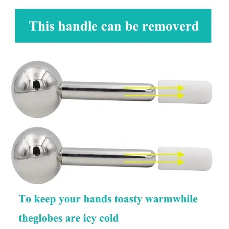 Facial Ice Globes Cold Hot Stainless Steel Facial Roller Skin Beauty ...