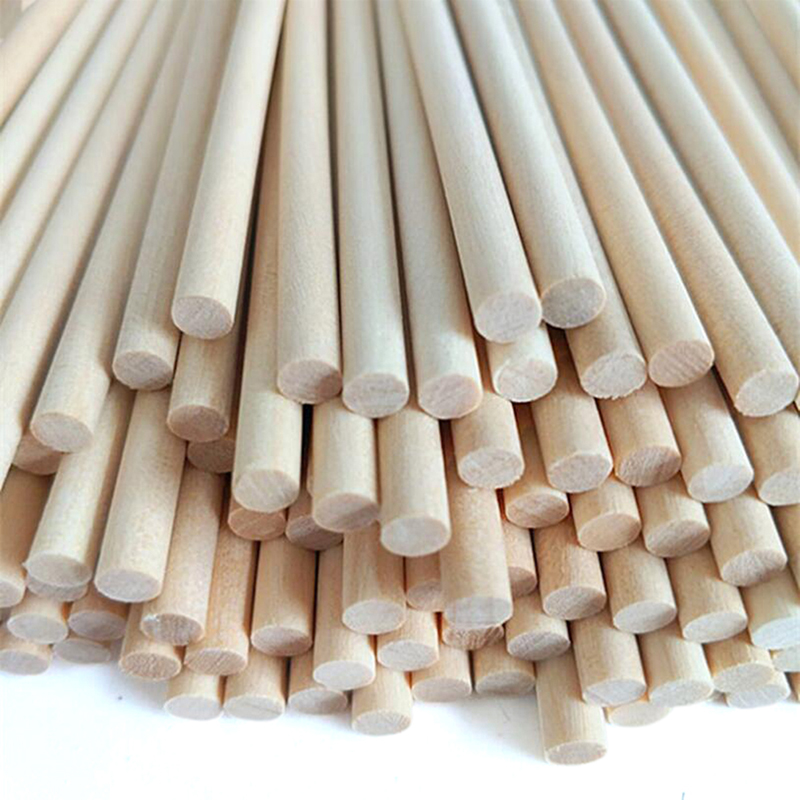 10Pcs Natural Wooden Round Rods Counting Sticks Dowel DIY Building ...